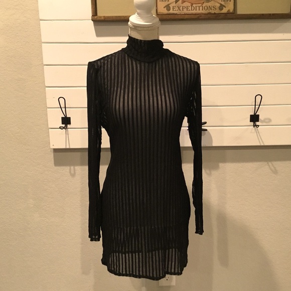 Charlotte Russe | Dresses | Charlotte Russe Long Sleeve Sheer Striped ...